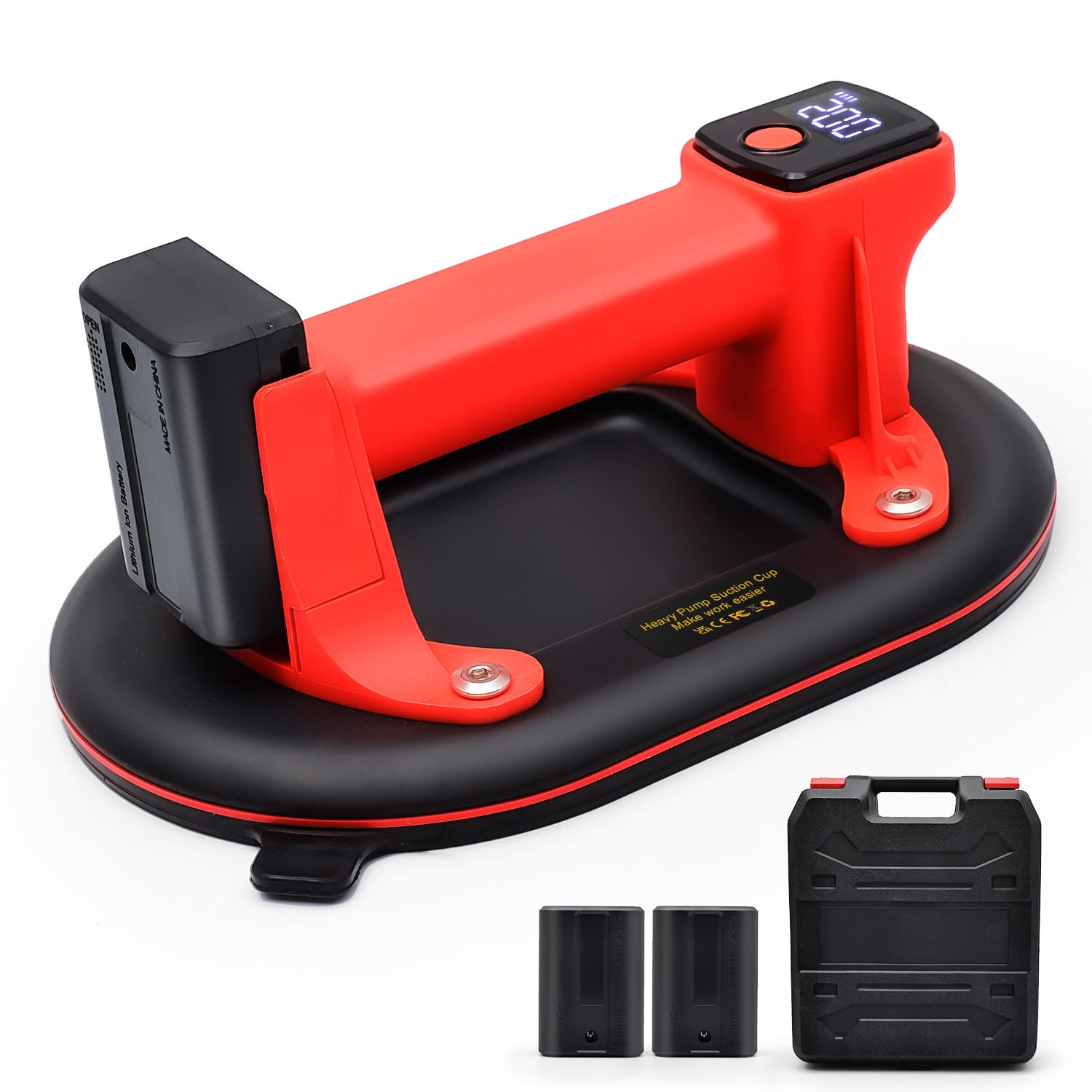 Aucogia Electric Vacuum Suction Cup Lifter Max Load 441 lbs, 10" Base ...