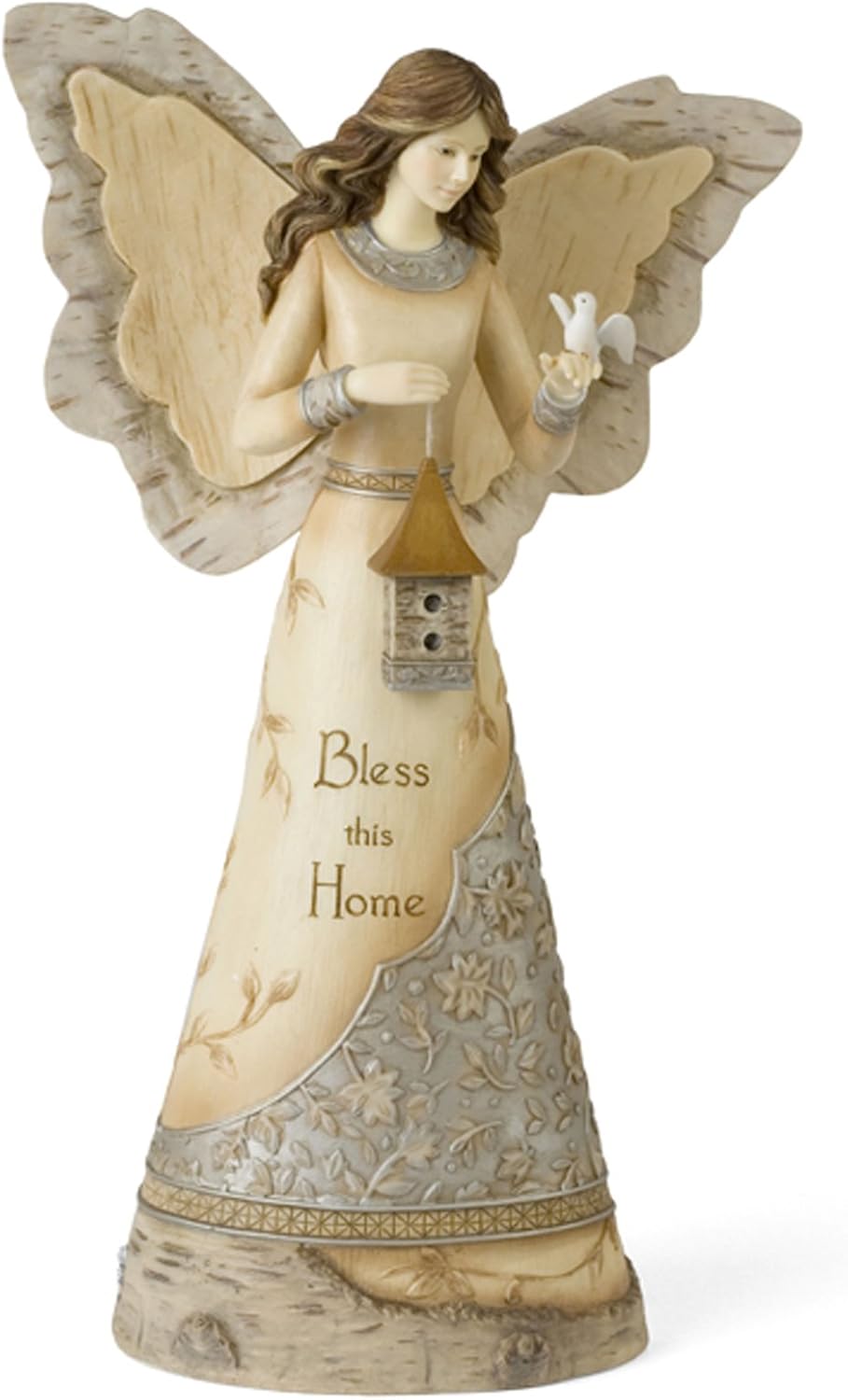 Pavilion Gift company Elements 12-Inch Angel with Birdhouse, Bless this ...