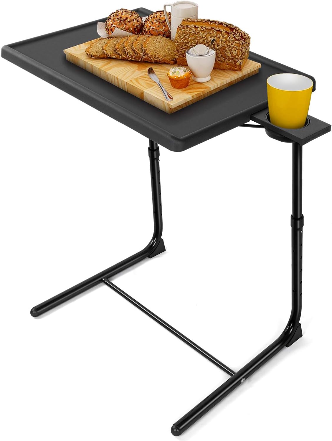 Amazon LORYERGO Bandeja De TV Ajustable Con 6 Alturas Y 3 Amazon LORYERGO Bandeja De TV Ajustable Con 6 Alturas Y 3