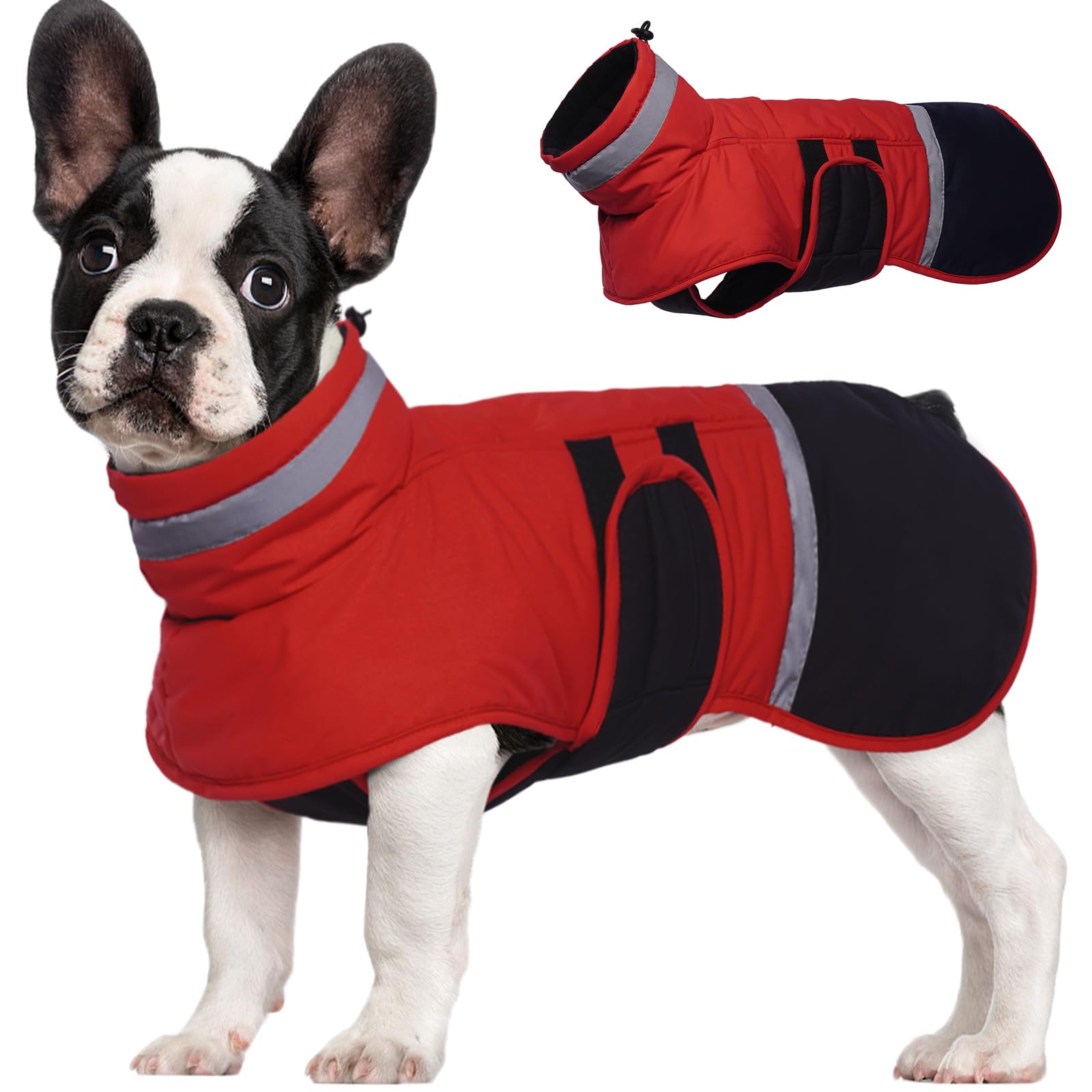 Kuoser Warm Dog Coat, Reflective Fleece Dog Jacket with Leash Hole ...