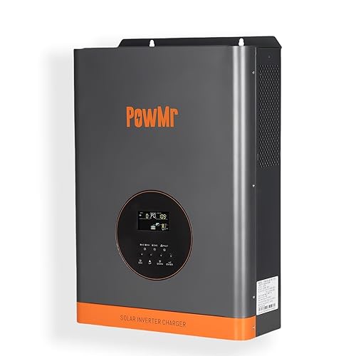 PowMr 3000W Solar Inverter 24VDC to 110V/240VAC, 3kW Spilt-Phase Hybrid Inverter w/ 60A MPPT ...