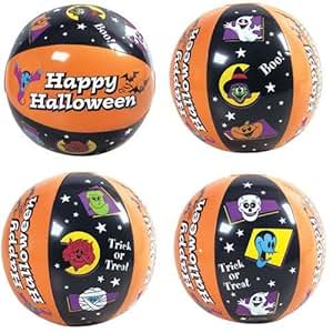 Amazon.com: Halloween Beach Balls ~ 1DZ ~ Fun Halloween Themed Beach ...