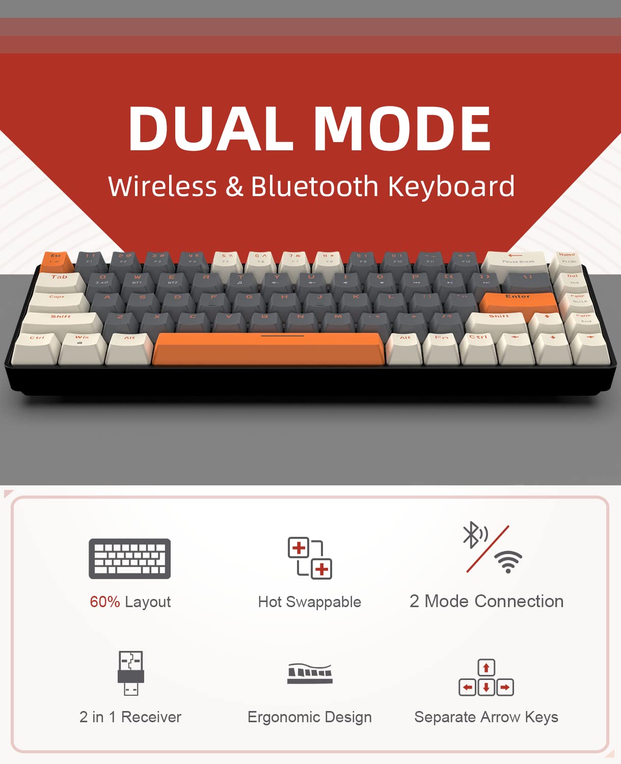 Mua RK68 Wireless Mechanical Keyboard, 60% Percent Gaming Keyboard ...