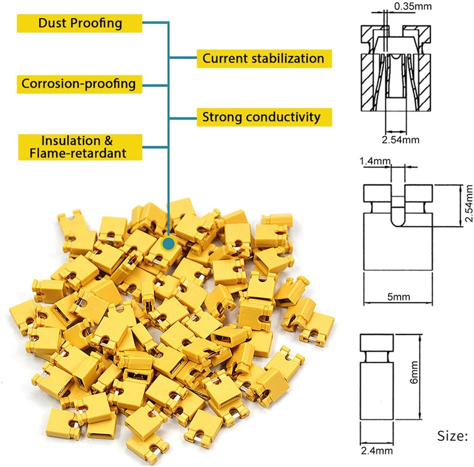 WayinTop Pin Headers Socket Connectors and Jumper Caps Assortment Kit ...