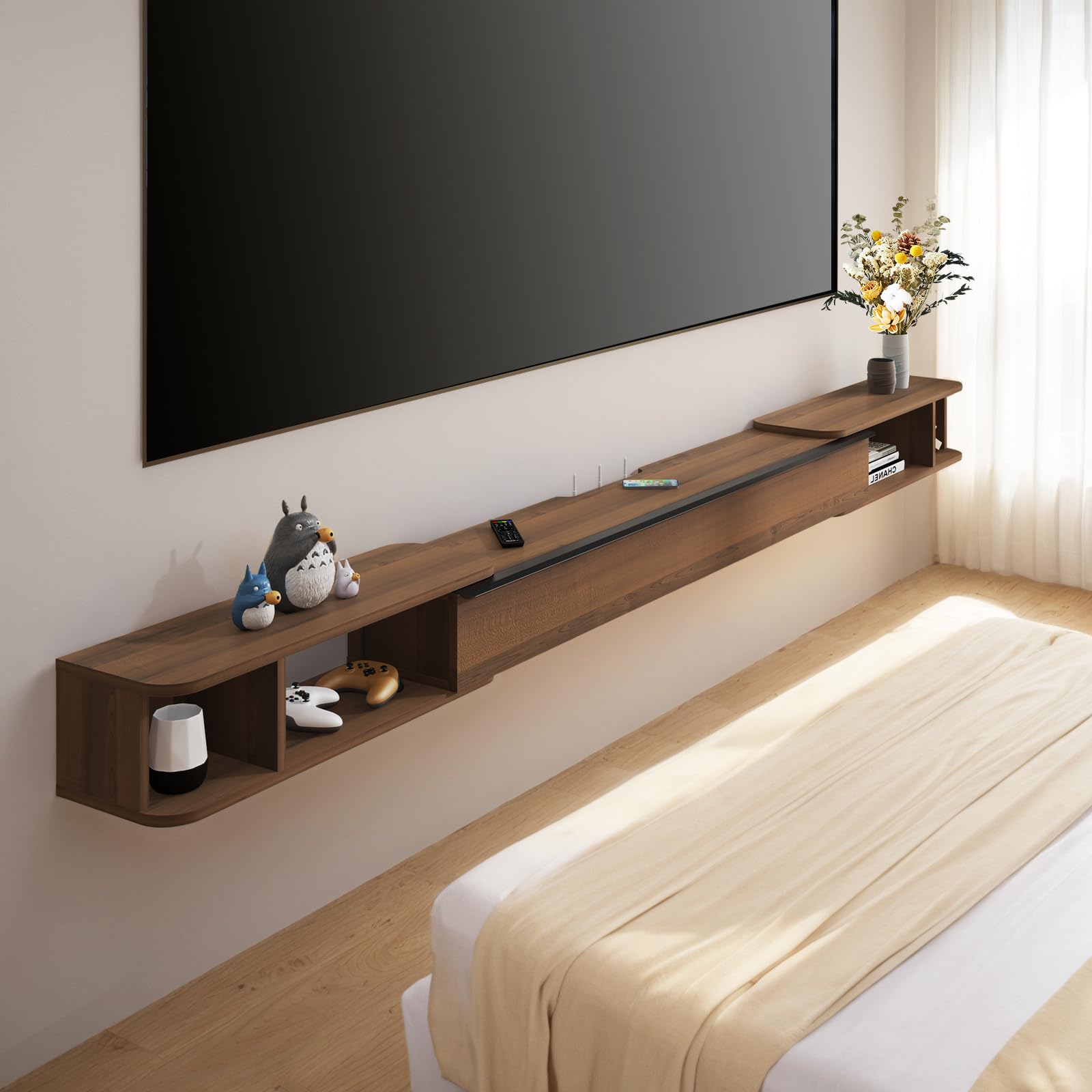 Pmnianhua Retractable Length Floating TV Stand,Minimalist Floating TV ...