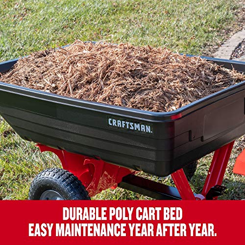 Craftsman CMXGZBF7124489 10-cu ft Poly Dump Cart, One Size, Red ...