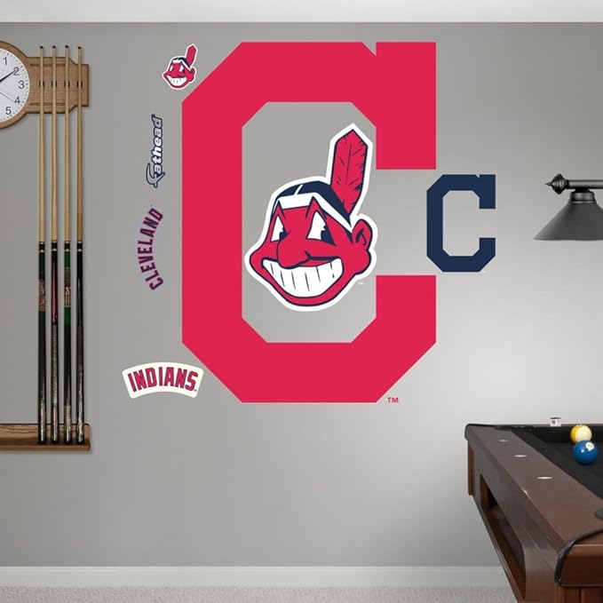 Fathead 63-63453 Wall Decal, MLB Cleveland Indians Block C RealBig Logo ...
