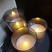 Gold Glass Battery Operated Candle with 6H Timer, Flameless Led Candle ...