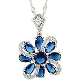 Amazon.com: RIZILIA BLOSSOM Pendant with 18" Chain & Round Cut CZ ...