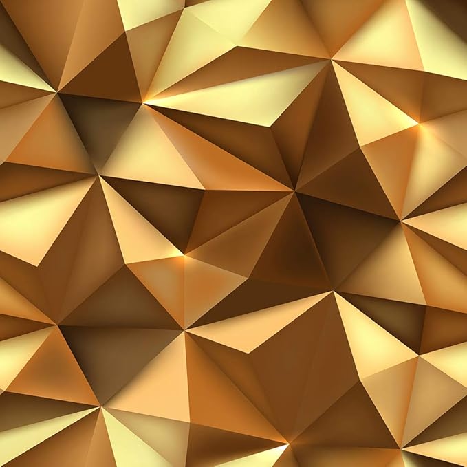 INSTANT WALL PAPER 3D Gold Prism Design Wallpaper Adhesive DIY ...