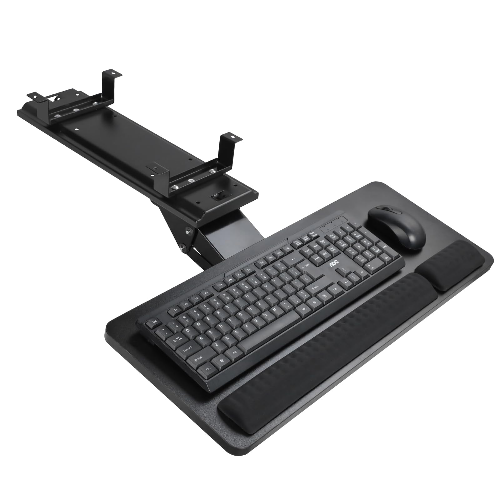 Cartmay Keyboard Tray Under Desk,25x9.84'' Large Slide Out Swivel Tilt ...