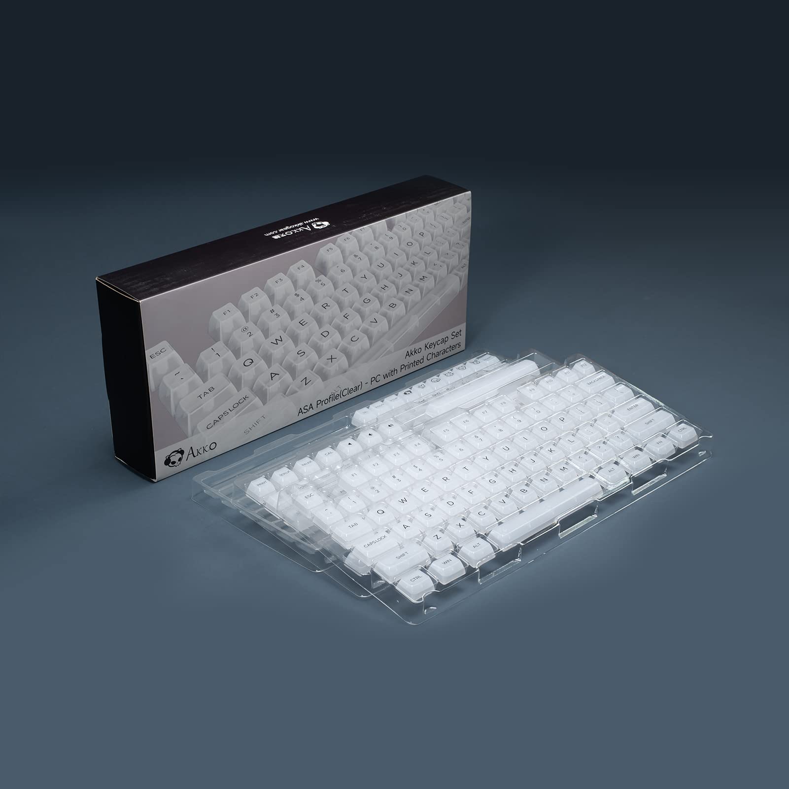 Mua Akko Clear Keycap Set, Transparent White 155-Key Keycaps Set with ...