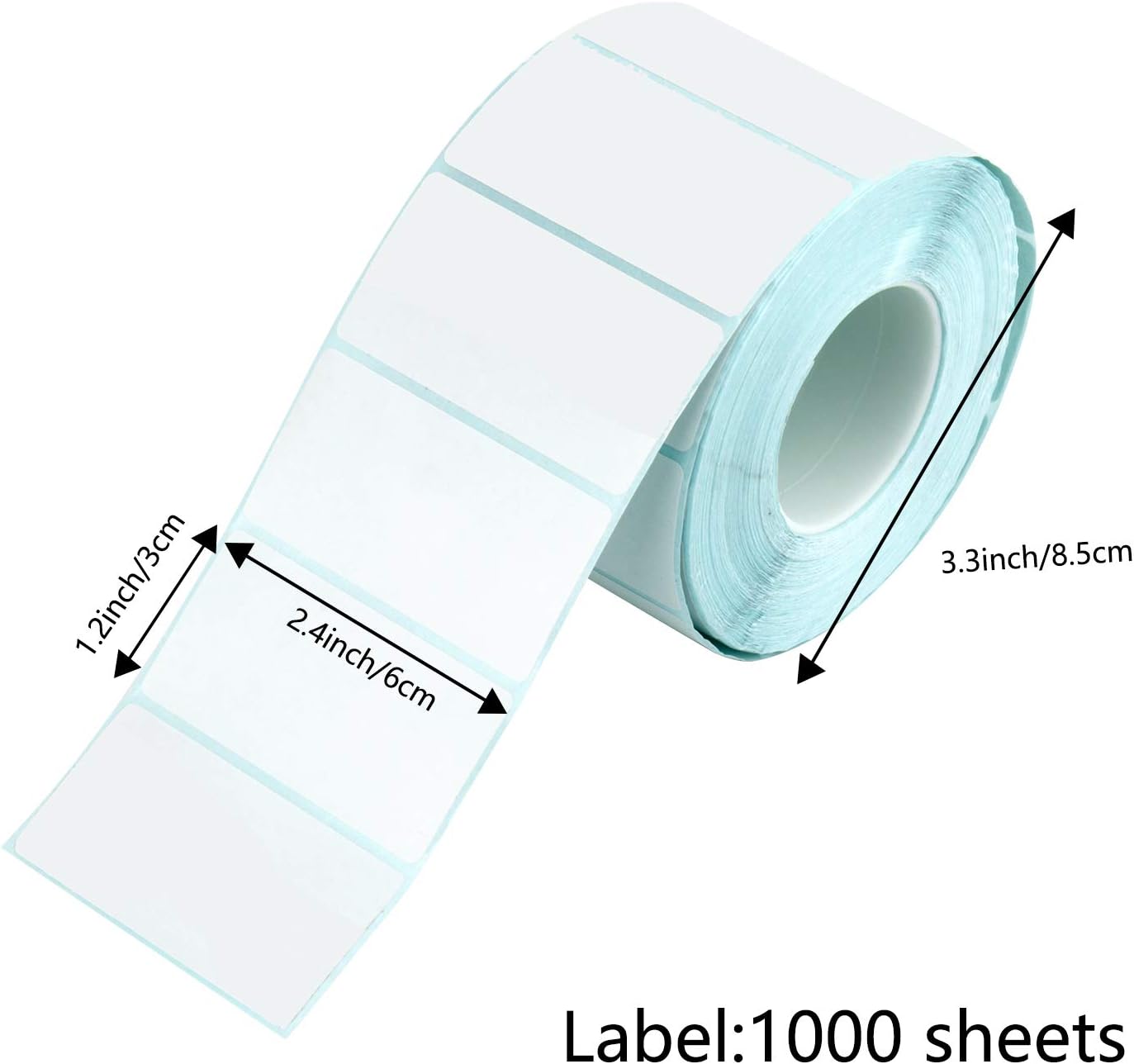 Maojuee Sticky Labels Roll Self-Adhesive Labels on a Roll 1000 Pieces ...
