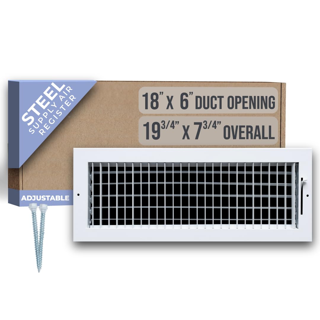 Fits 18x6 Duct Opening Steel Adjustable Air Supply Grille by Handua ...