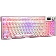 Amazon.com: AULA F98 Pro Wireless Mechanical Keyboard with Transparent Keycaps,Hot-swappable,Pre ...