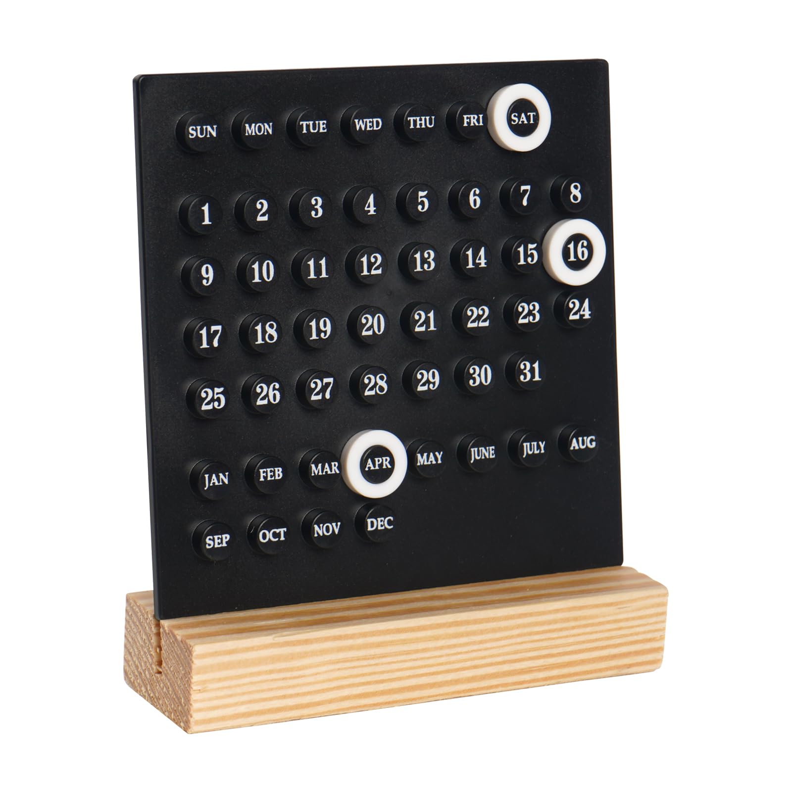 GDYOOSHOW Perpetual Calendar Desk Wood Calendar Stand Acrylic Calendar ...