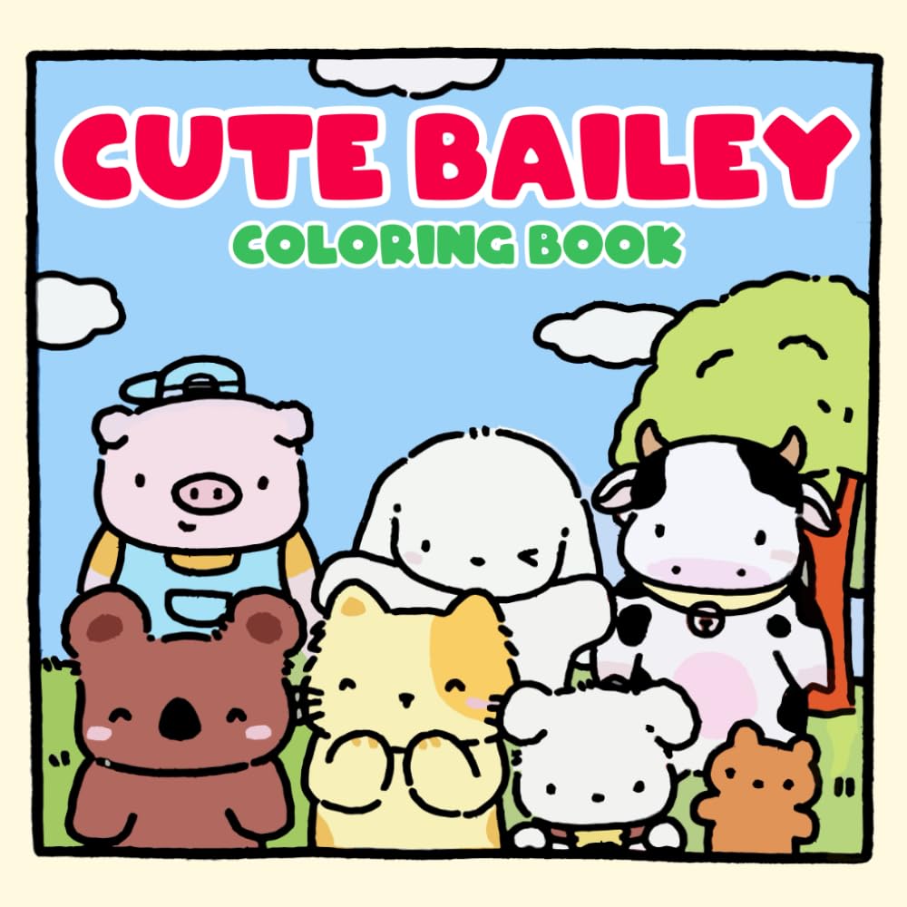 Mua Cute Bailey Coloring Book: Bold and Easy Super Cute colouring Pages ...