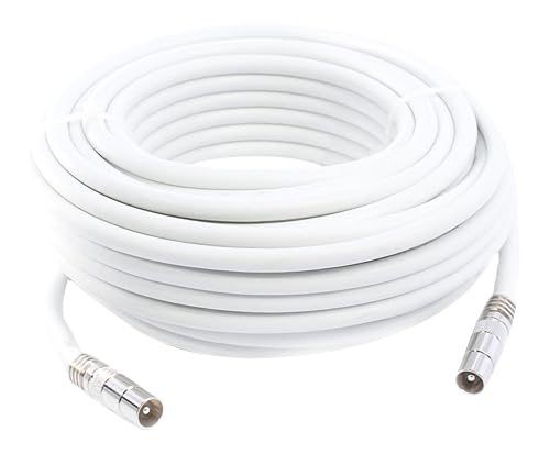 Coaxial 10m TV/AV Aerial Cable Male to Male White Coax: Amazon.co.uk ...