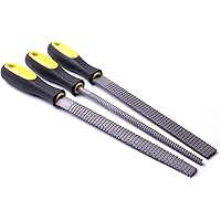ATOPLEE 3pcs Metal File Set,Round, Half-Round, Flat File Rasp,Wood File ...