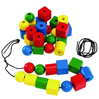 Buy Excelleration Jumbo Lacing Beads with String in Jar, 36 Pieces ...