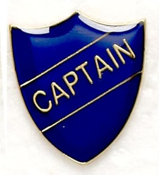 CAPTAIN METAL SHIELD PIN BADGE BLUE SB019B: Amazon.co.uk: Kitchen & Home