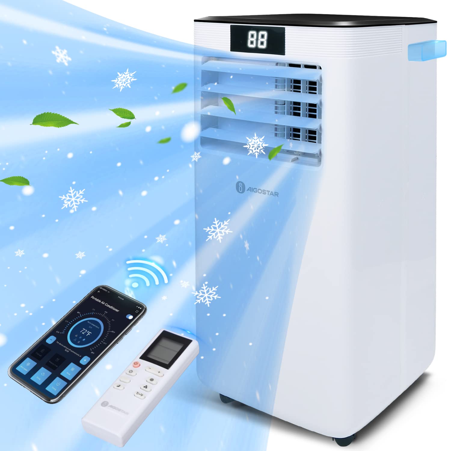 Aigostar 10000 BTU Smart 4-in-1 Dehumidifier, Fan, AC Unit, WIFI App ...