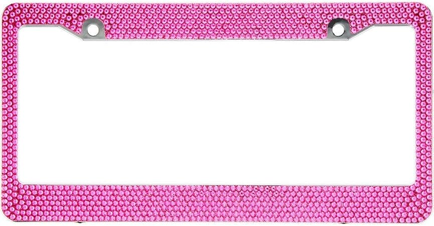 Amazon.com: BLVD-LPF Hot Pink Crystal Rhinestone License Plate ABS ...
