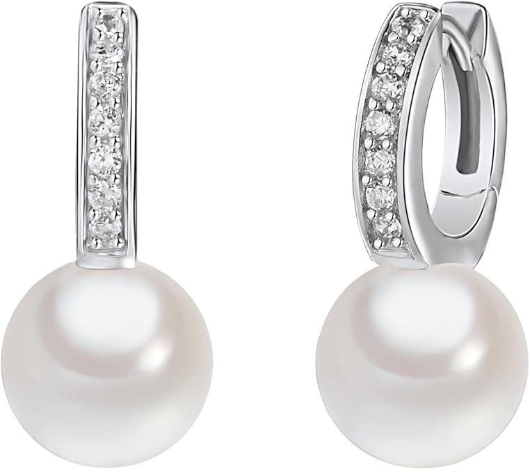 Rafaela Donata - Orecchini a cerchio con clip con perle d'acqua salata ...