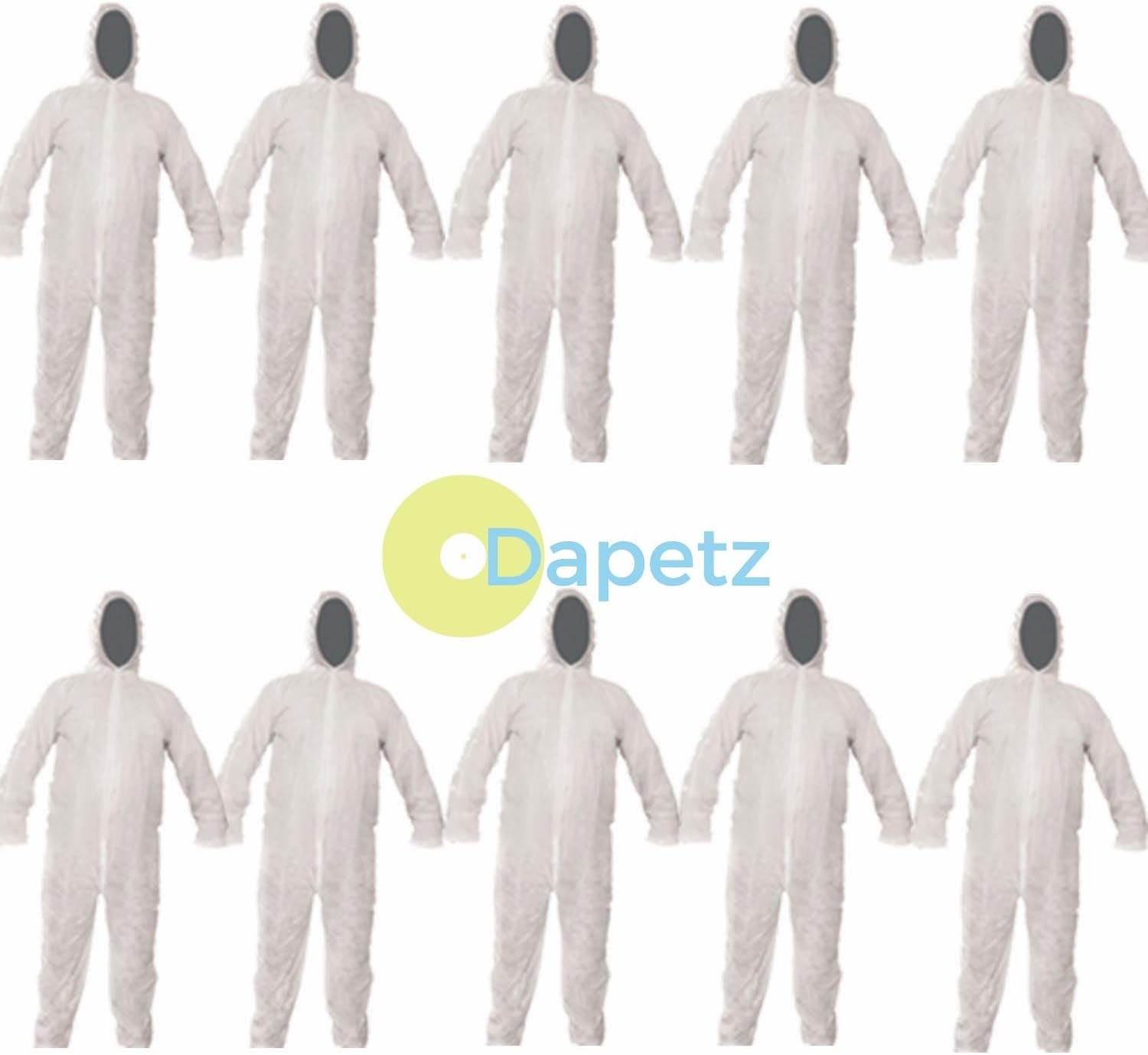 Dapetz ® Disposable Overall Paper Suit Protective Overall Coveralls XL ...