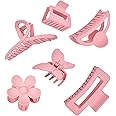 Amazon.com: Pink Hair Clips, 6 Pack Cute Hair Clips for Thin Thick Hair ...