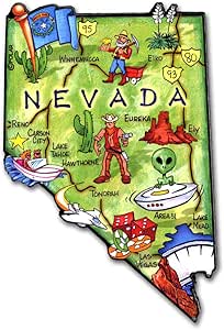 Amazon.com: Nevada Artwood State Magnet Collectible Souvenir by Classic ...