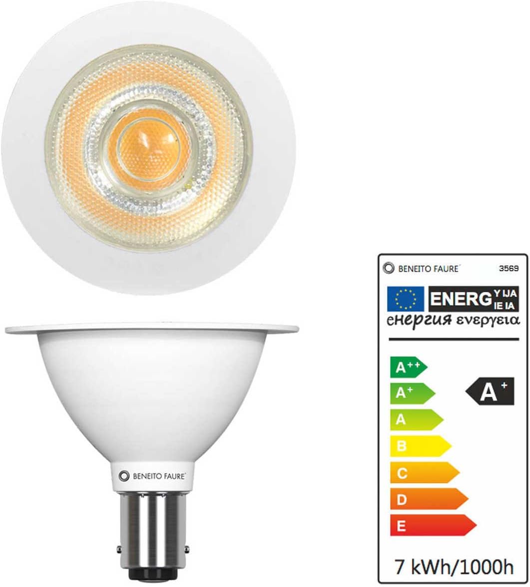LAMPADA LED MAX AR70 BENEITO FAURE BA15d / B15d 7W 12V 24º 2.700K LUCE ...