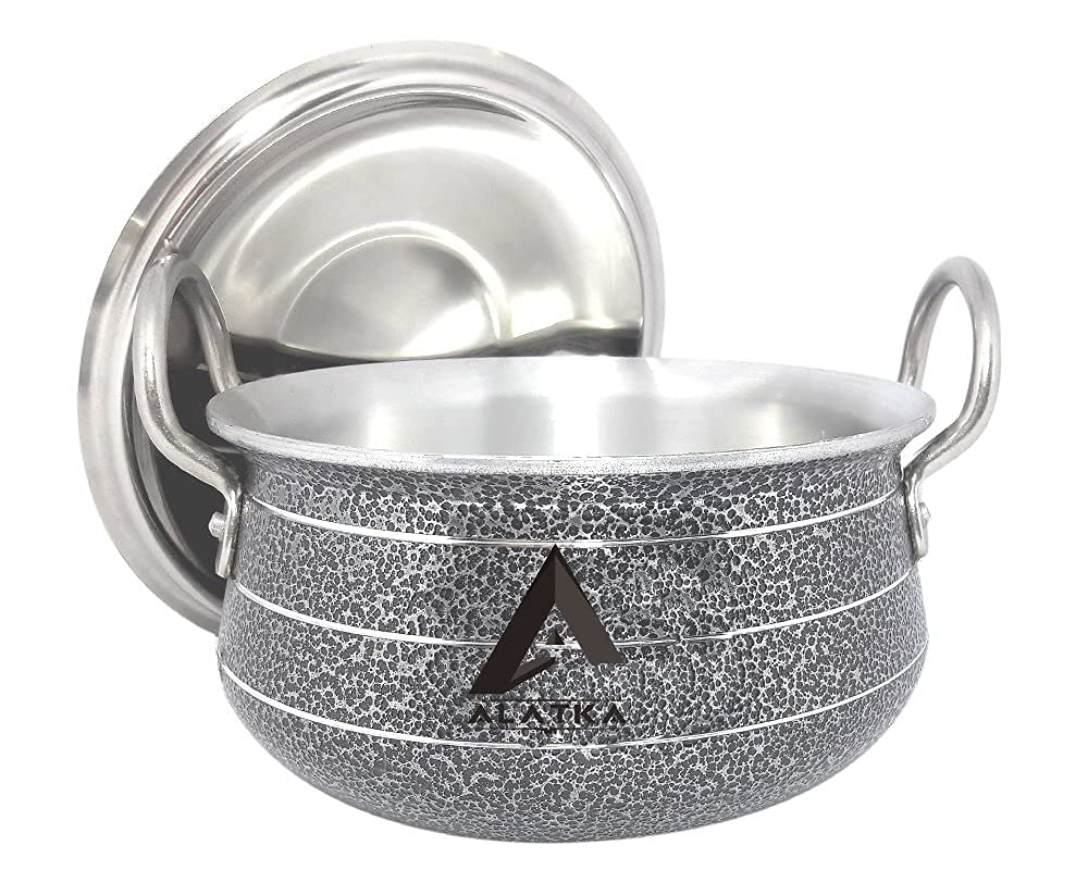 Buy Alatka Aluminum Handi with Lid, 2500ml, 1 Piece (Black) Online at ...