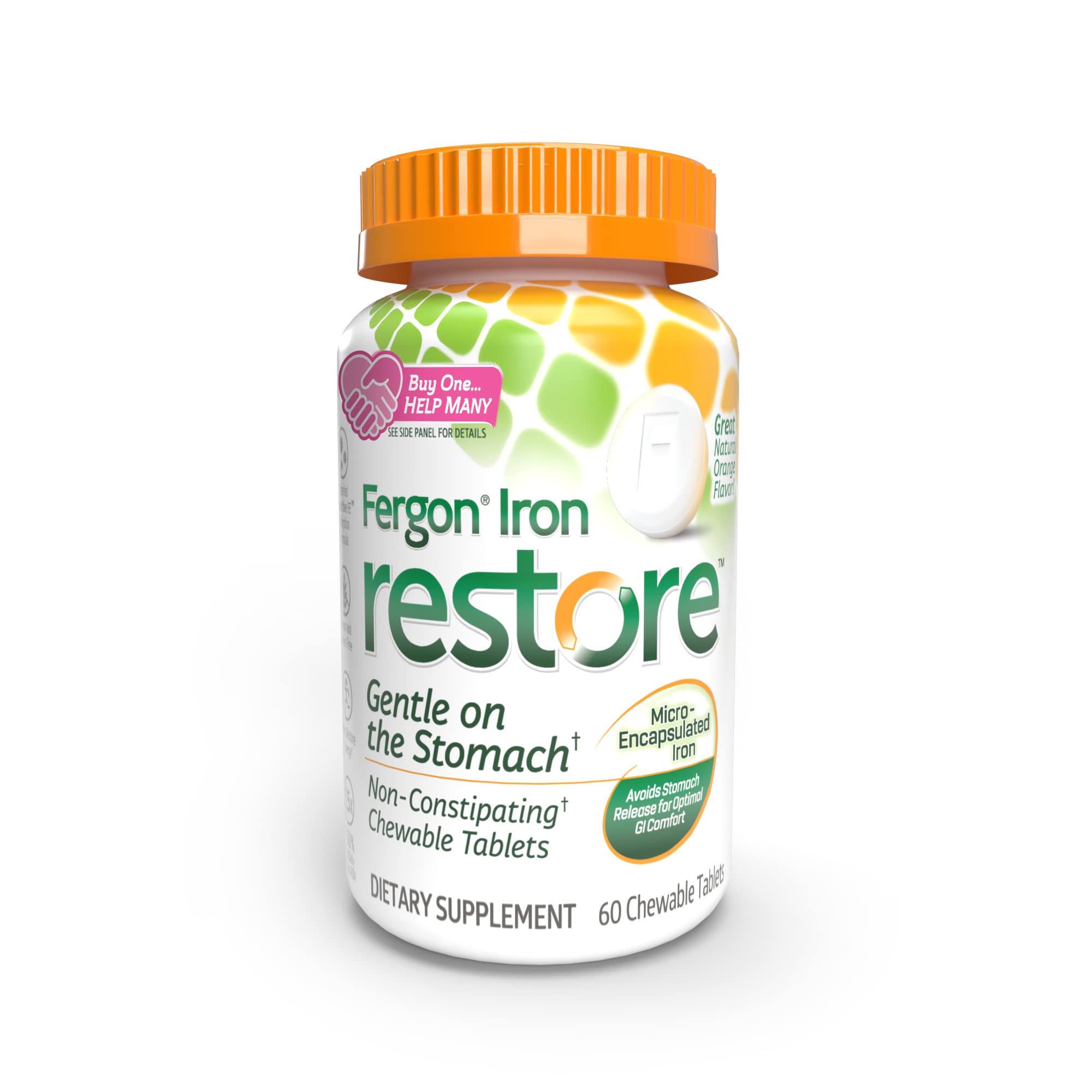 Fergon Iron Restore Chewable Tablets - Gentle on Stomach, Non ...