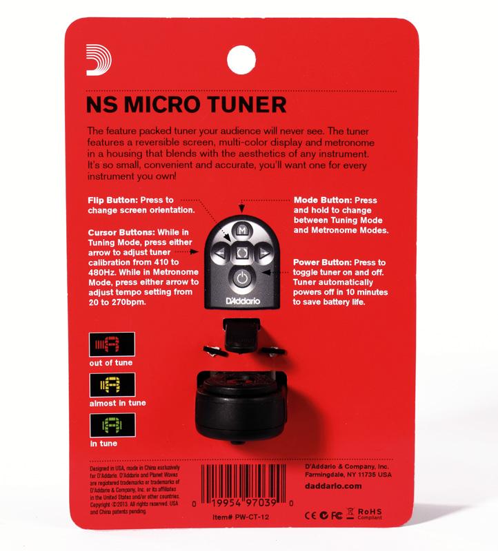 D'Addario Guitar Tuner - Micro Headstock Tuner - Tuner for Acoustic ...