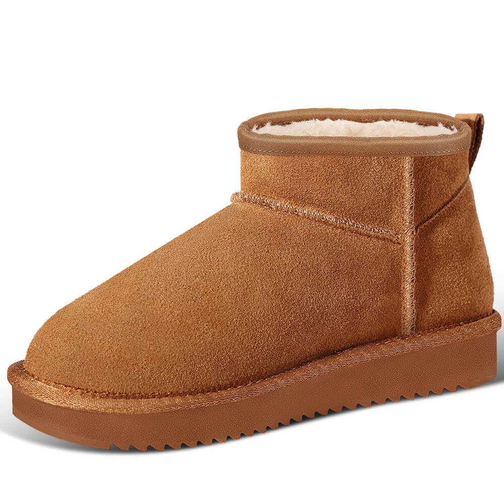 PURPDRIM Mini Snow Boots for Women Anti-Slip Womens Boots Fur Fleece ...