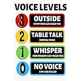 Amazon.com : Pozico Class Noise Level Noise Level Poster Classroom Rules Classroom Sign Teacher ...