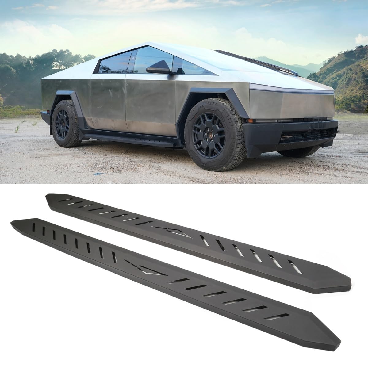WheelX 2Pcs Running Boards Compatible with Tesla Cybertruck – 800lbs ...