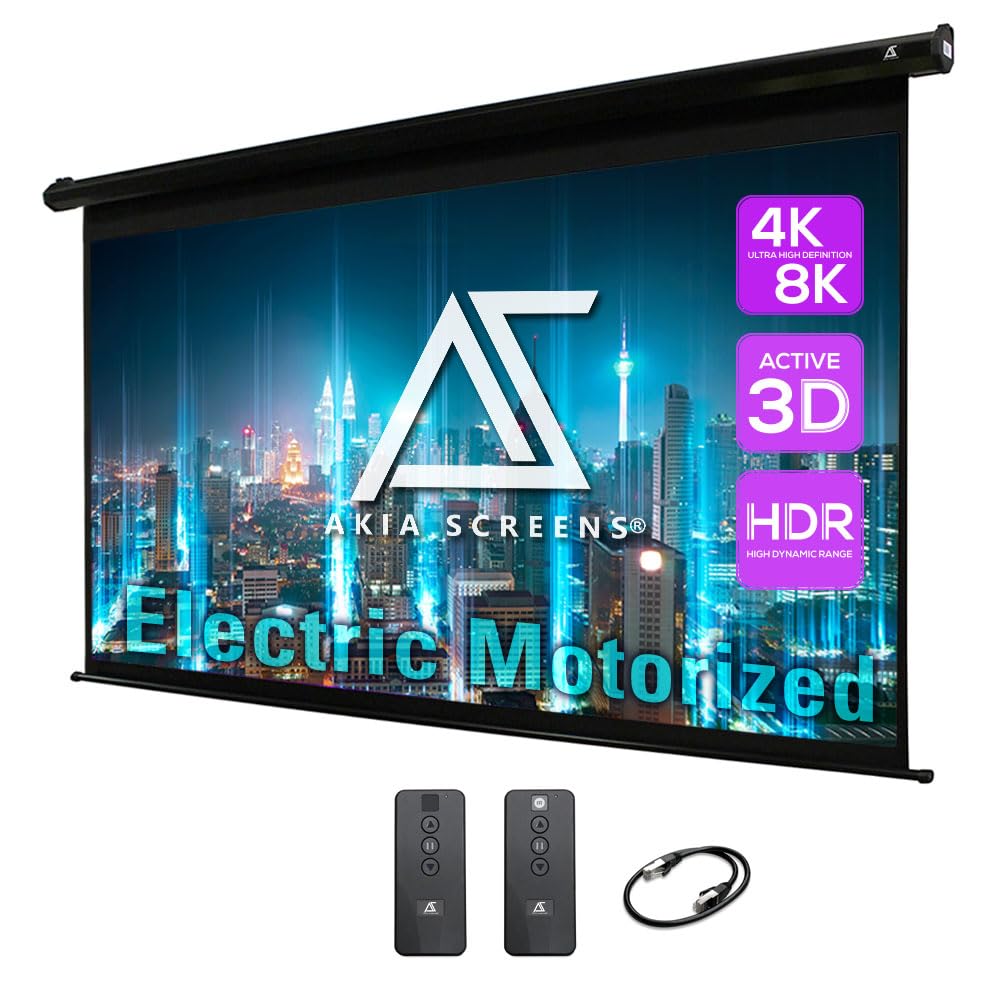 Mua Akia Screens 150 inch Motorized Electric Remote Controlled Drop ...