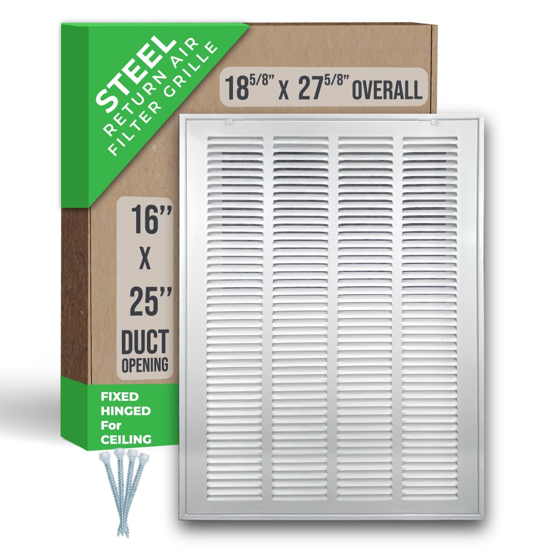 Fits 16x25 Duct Opening | Steel Return Air Filter Grille by Handua ...