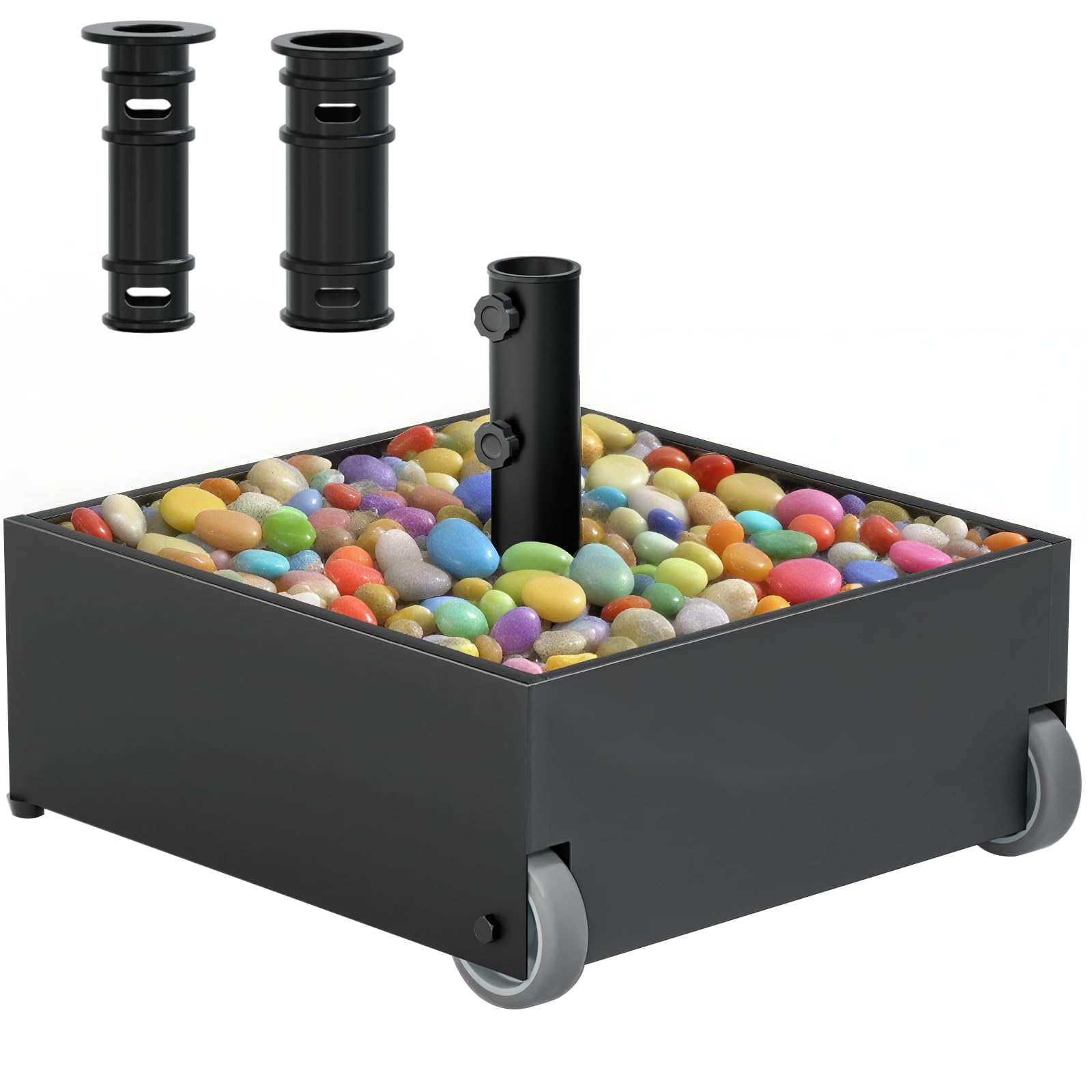 PGGP Patio Umbrella Base Heavy Duty with Wheels, Max 200lb Capacity ...
