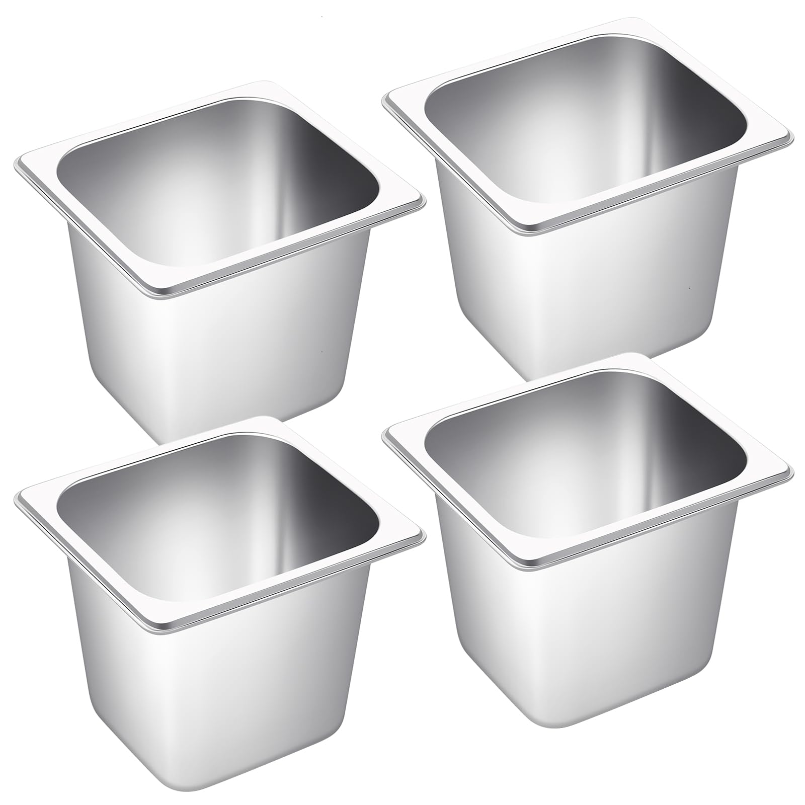 Jinei 1/6 Size 6'' Deep Hotel Pan Stainless 201 Steel Steam Table Pan ...