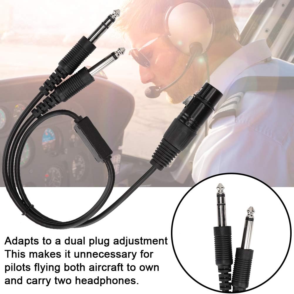 Hopcd 5-Pin Aviation Adapter Cable, Airbus XLR to GA Double Plug ...