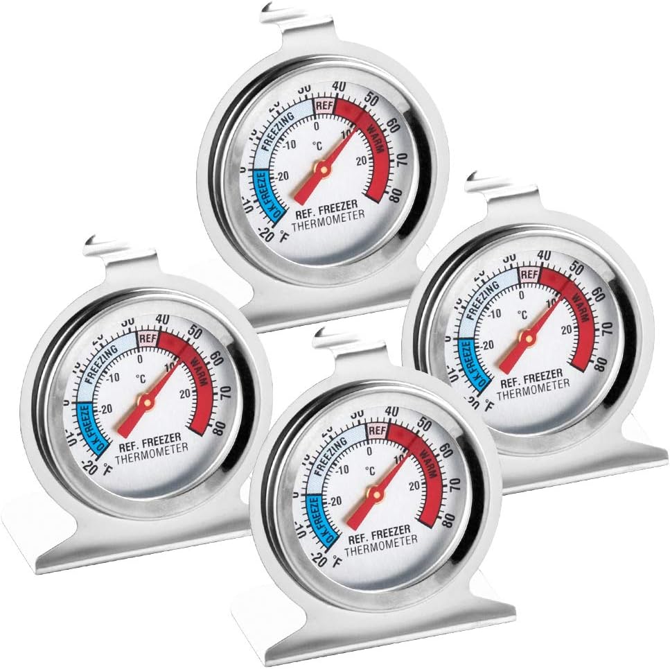 WXJ13 4 Pack Refrigerator Freezer Thermometer Classic Series Large Dial ...