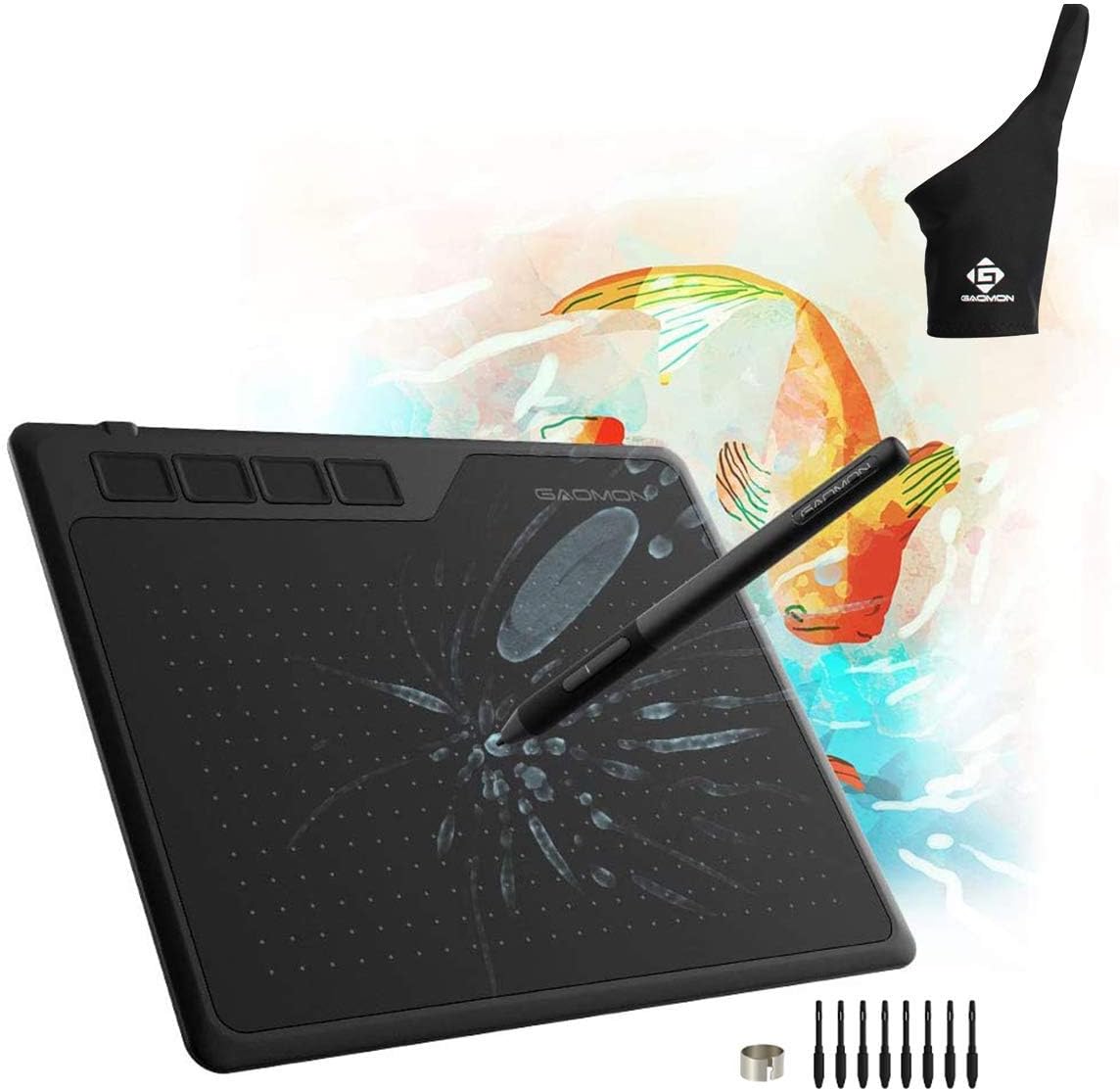 Amazon.com: GAOMON S620 Pen Tablet & 1-Finger Gloves- Graphics Drawing ...