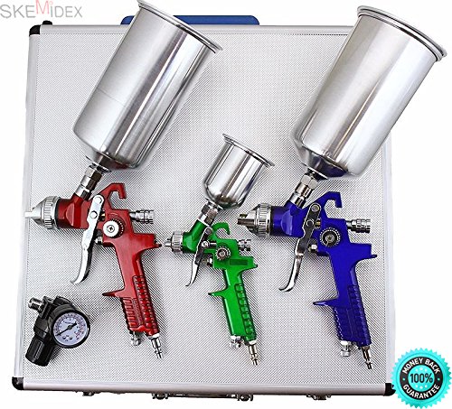 SKEMIDEX---3 HVLP Air Spray Gun Kit Auto Paint Car Primer Detail ...