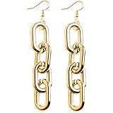 Amazon.com: 925 Sterling Silver Modern Simple Dangle Chain Link Stud ...