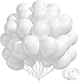 Amazon.com: BAUANOOY 100pcs White Balloons 12 inch, White Latex ...