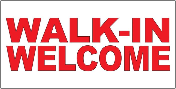 Amazon.com : Walk-in Welcome Red Decal Sticker Retail Store Sign 4.5 X ...