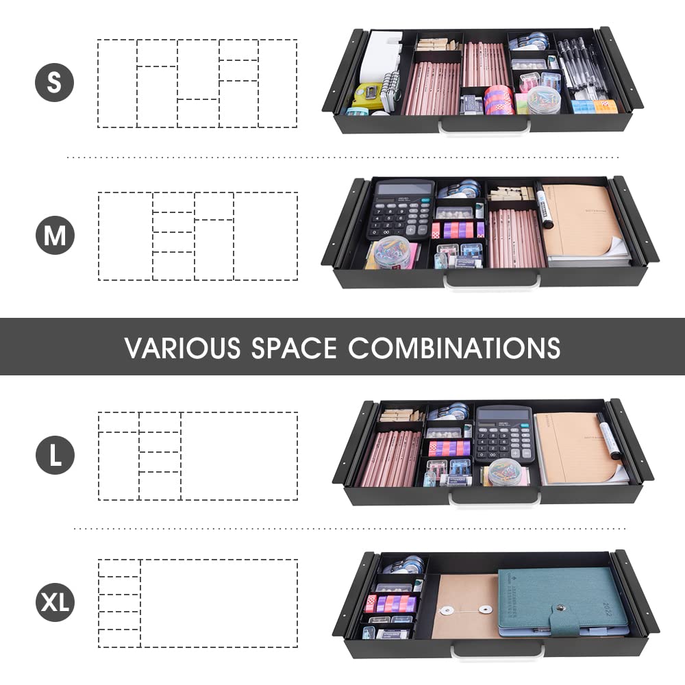 Mua GOME Large Size Under Desk Slide out Pencil Drawer with Adjustable ...